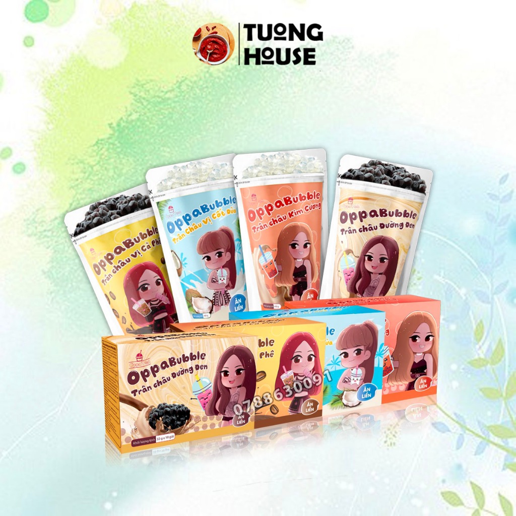 Trân Châu Oppa Bubble Ăn Liền Hộp 350g/700g Topping Giòn Dai Nguyên ...