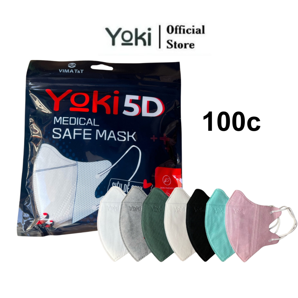 Combo 100 Cái Khẩu Trang 5D Yoki 4 Lớp Kháng Khuẩn | Shopee Việt Nam