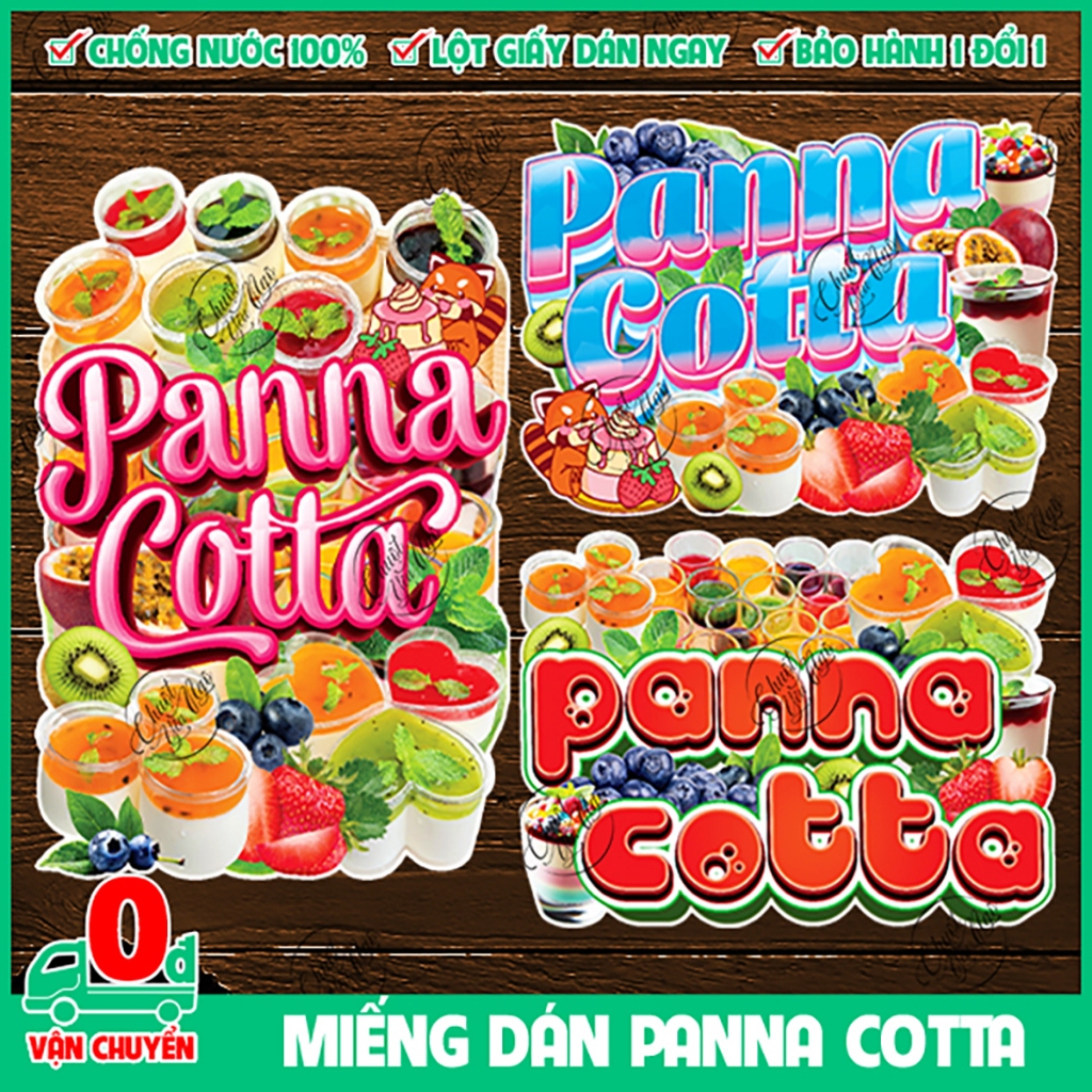 Miếng dán trang trí PANNA COTTA menu quán nước trà sữa hình sticker ăn ...