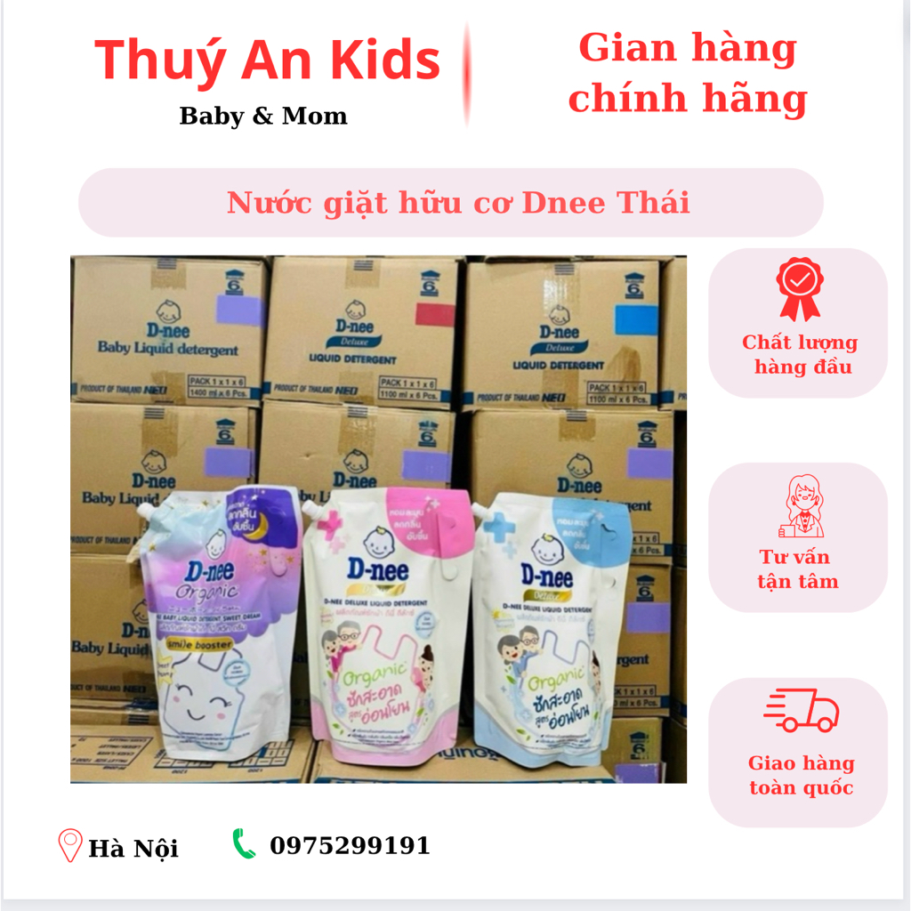 Nước giặt hữu cơ Dnee Thái có logo Organic là mẫu mới . túi xanh Hồng 1 ...