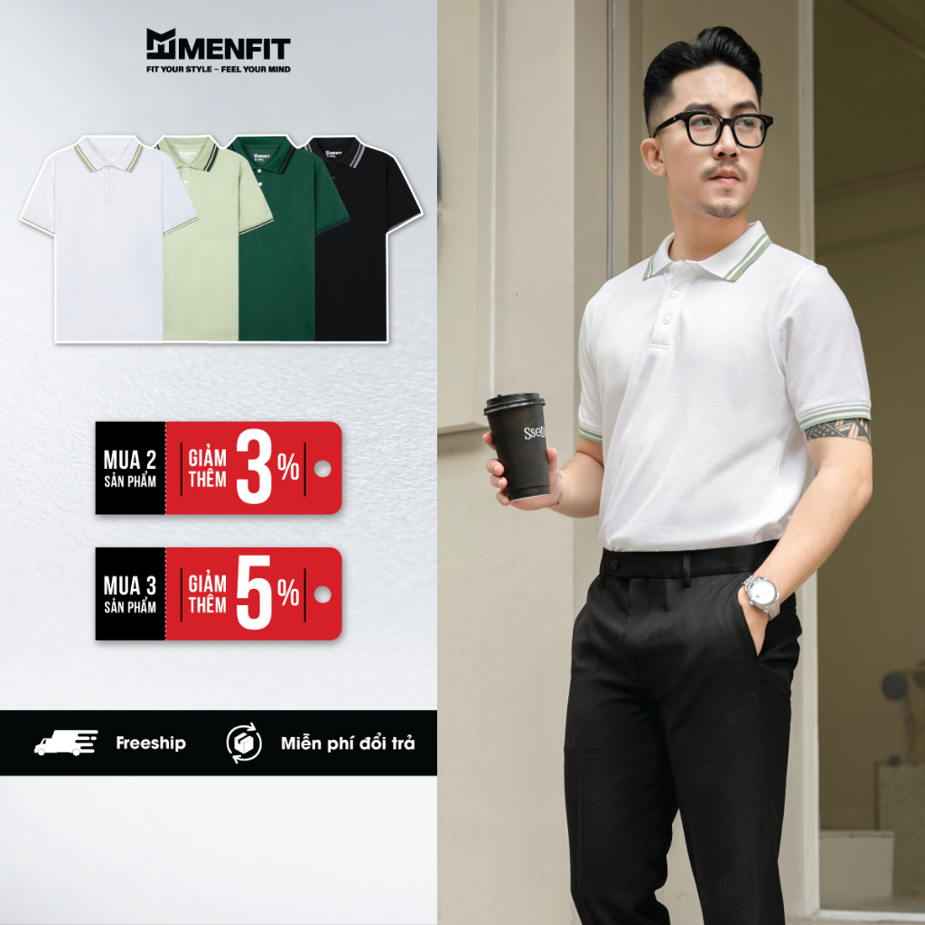 Áo Polo Nam MENFIT Cotton form Slim Fit 2210003 | Shopee Việt Nam
