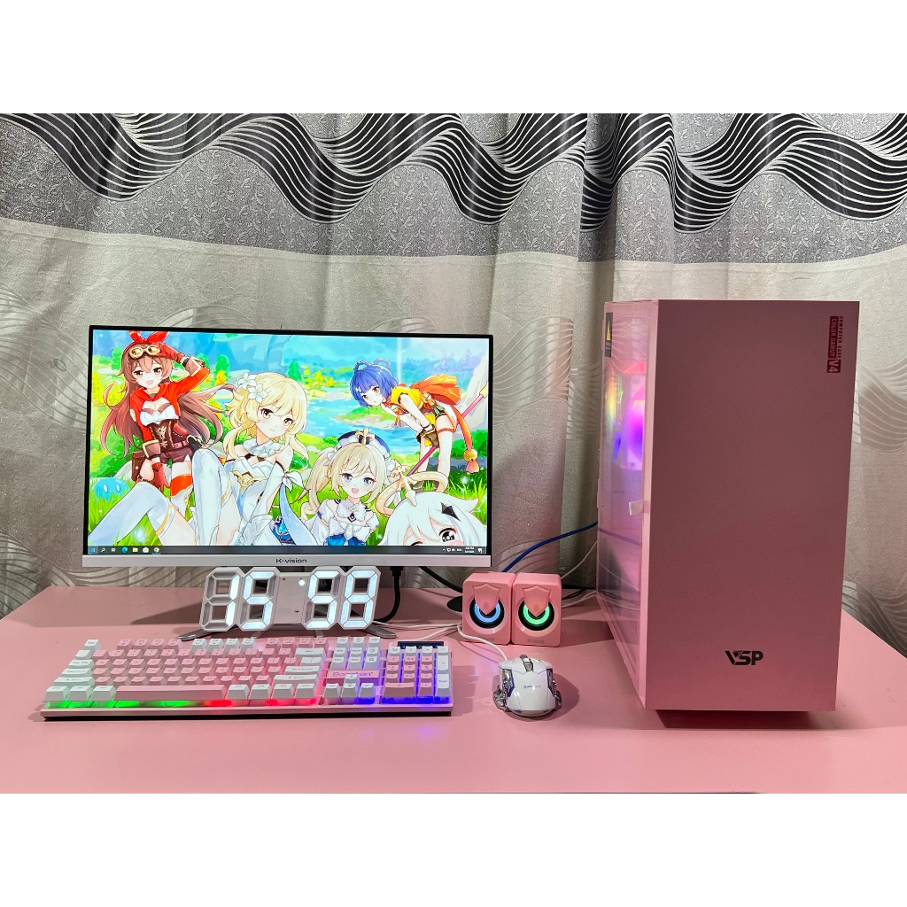 Máy Tính Chơi Game Case V4 Hồng Core i5 4570 Ram 8GB SSD 256gb Vga GT ...