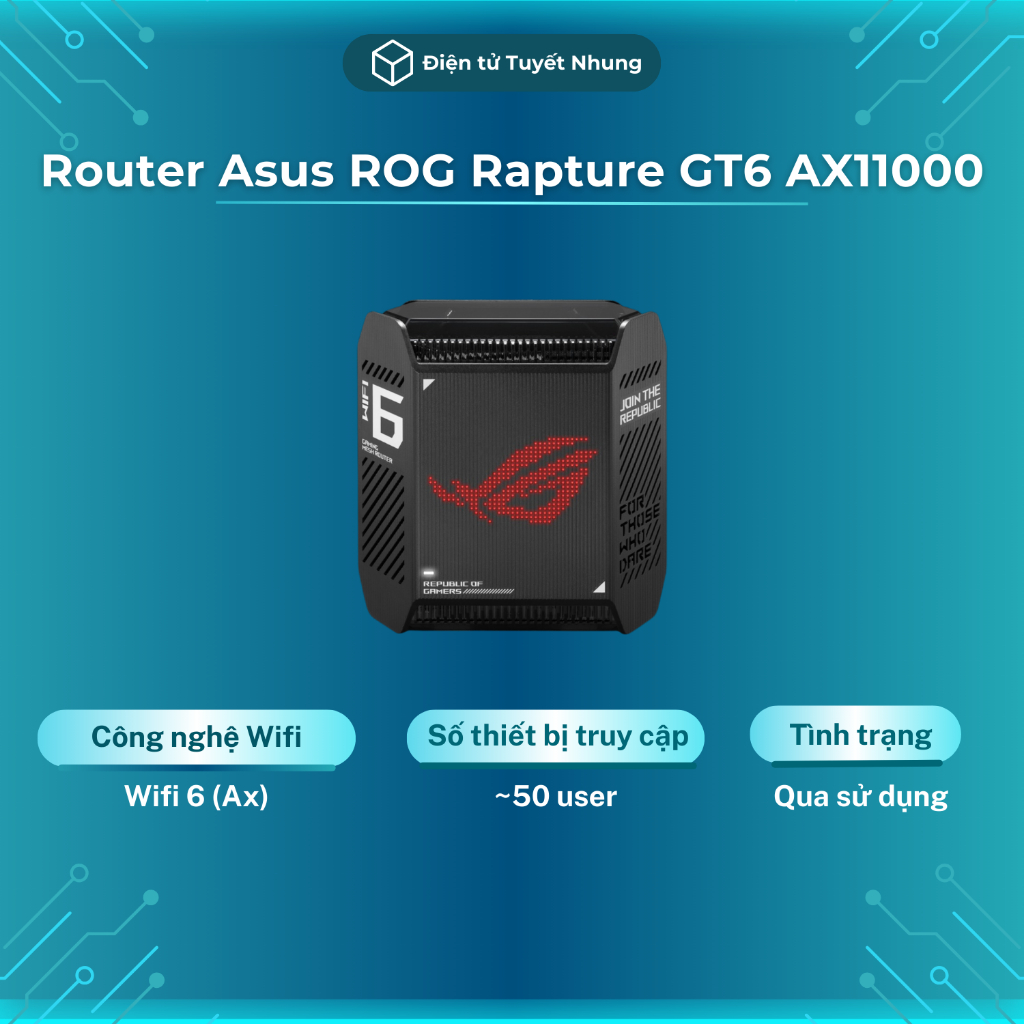 Router Asus Rog Rapture Gt6 Chuẩn Ax11000 Có Mesh Qua Sử Dụng Router Wifi Chất Lượng Cao