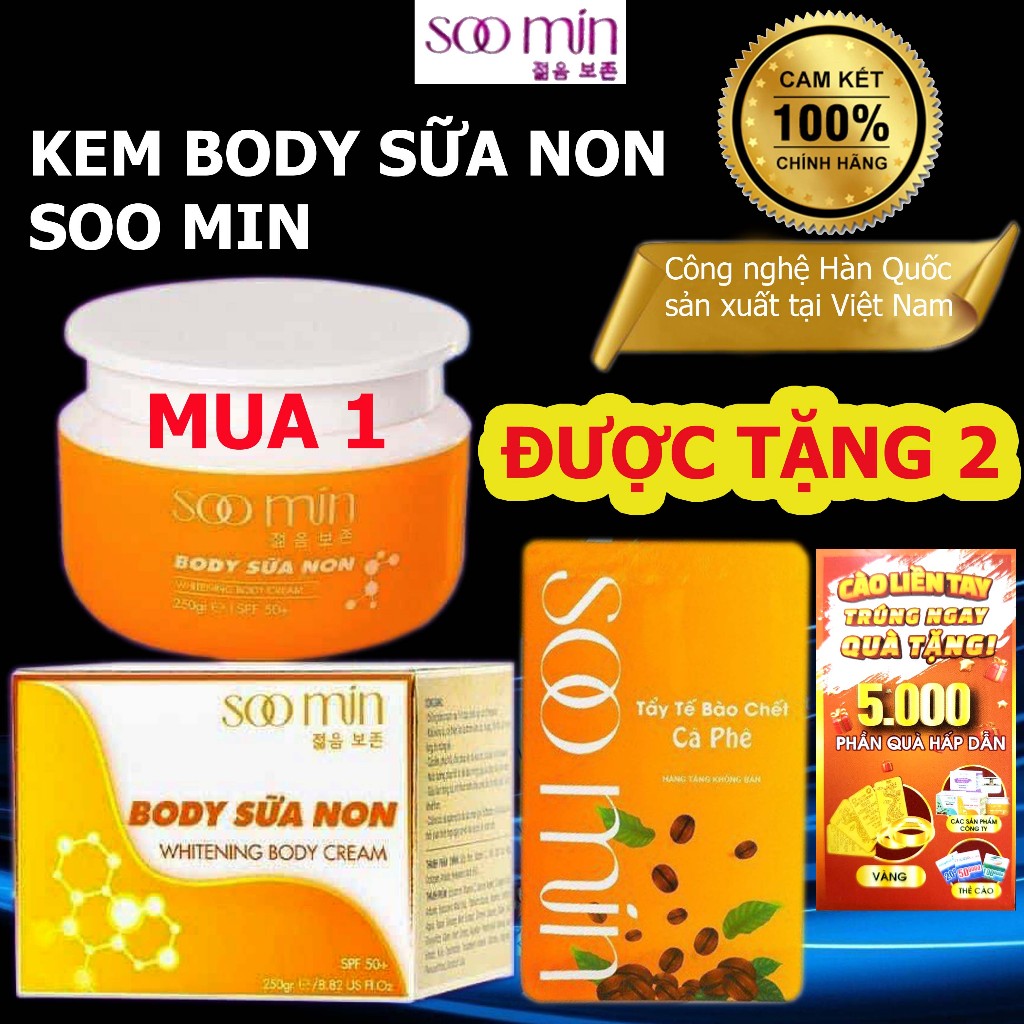 Kem Body Soo Min 250g sản phẩm dưỡng trắng da body với thành phần lành ...