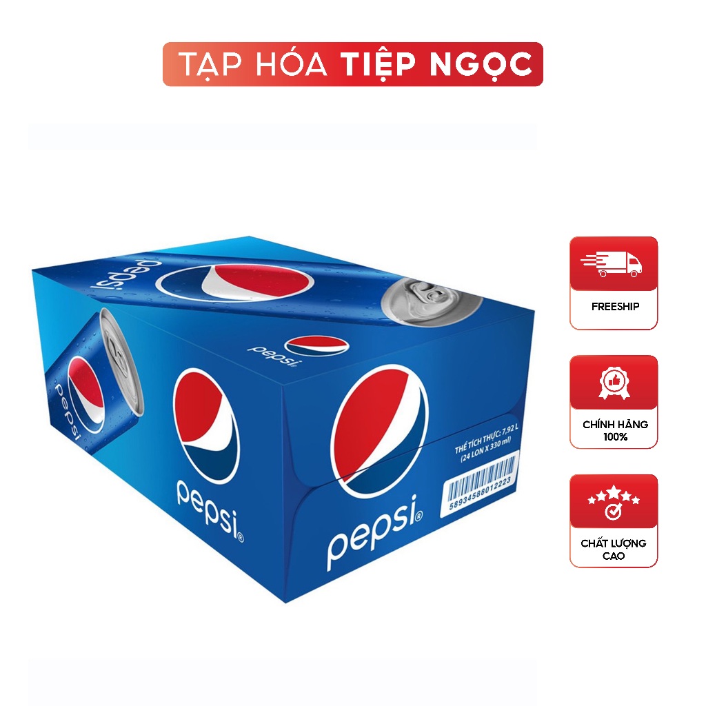 Thùng 24 Lon Nước Ngọt Có Gaz Pepsi (245ml/lon) | Shopee Việt Nam