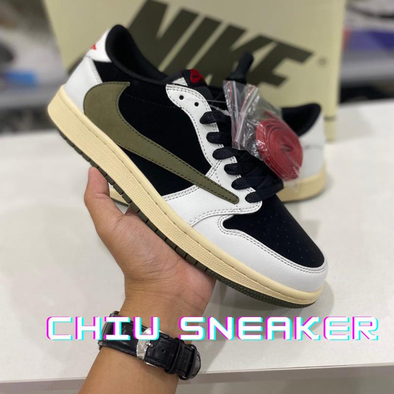 [ CHIU Sneaker ] Giày sneaker nam nữ Jordan 1 low Travis Scott Olive ...