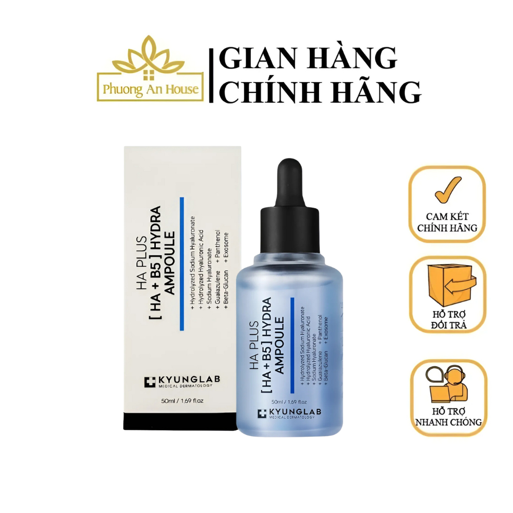 Tinh chất serum Kyung Lab HA Plus [HA + B5] Hydra Ampoule căng bóng da cấp ẩm phục hồi 50ML ...