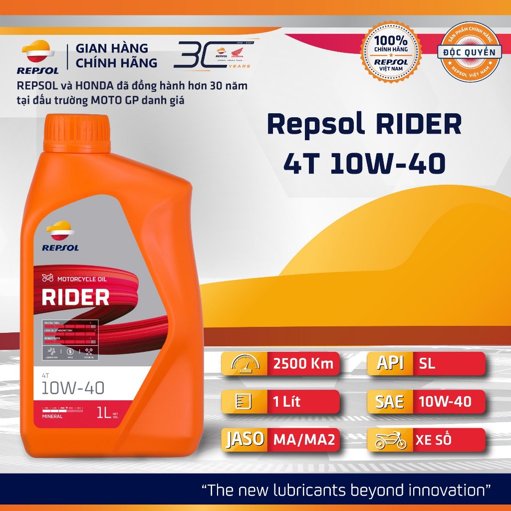 Dầu Nhớt Xe Số Repsol Rider 4T 10w40 800ml/1L | Shopee Việt Nam