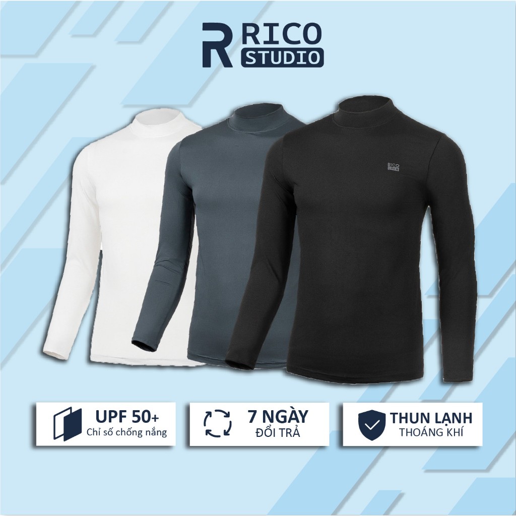 Áo thun dài tay thể thao cổ 3 phân chất thun lạnh Rico Studio M10 ...