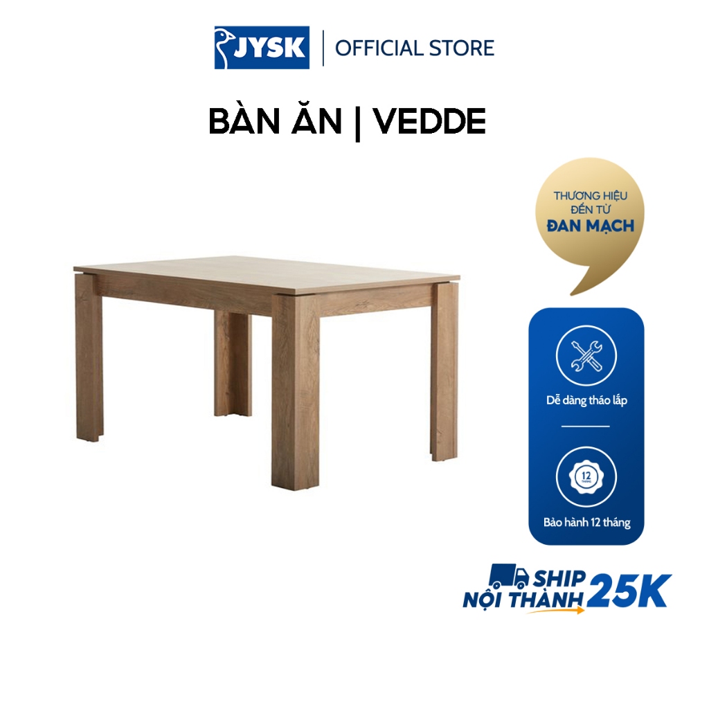 Bàn ăn | JYSK Vedde | gỗ công nghiệp màu sồi đậm | Shopee Việt Nam