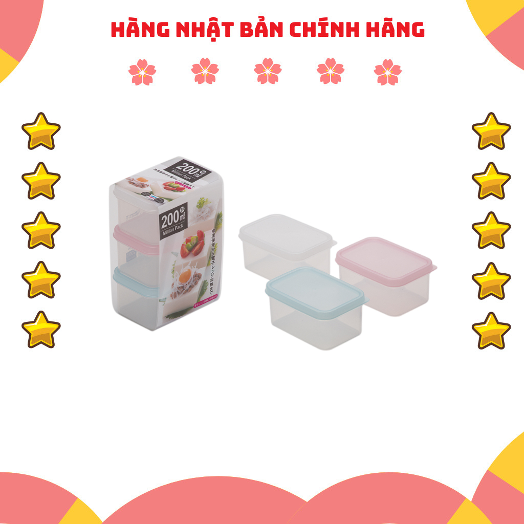 Set 3 hộp thực phẩm Million Pack Mini 200ml Nội địa Nhật Bản | Shopee ...