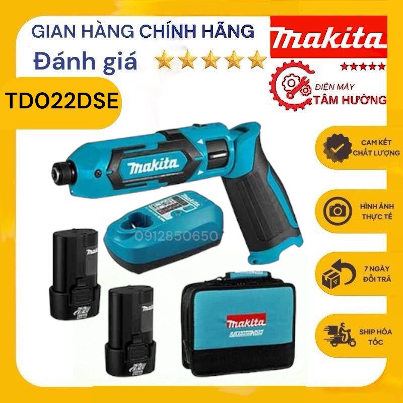 Bộ máy vặn vít dùng pin Makita TD022DSE 7.2V- Hàng chính hãng | Shopee Việt Nam