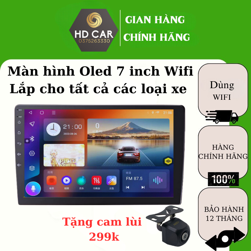 Màn Android ô tô 7 inch wifi, ram 2G + 32G lắp cho tất cả các dòng xe, có bản đồ, youtube đầy đủ ...