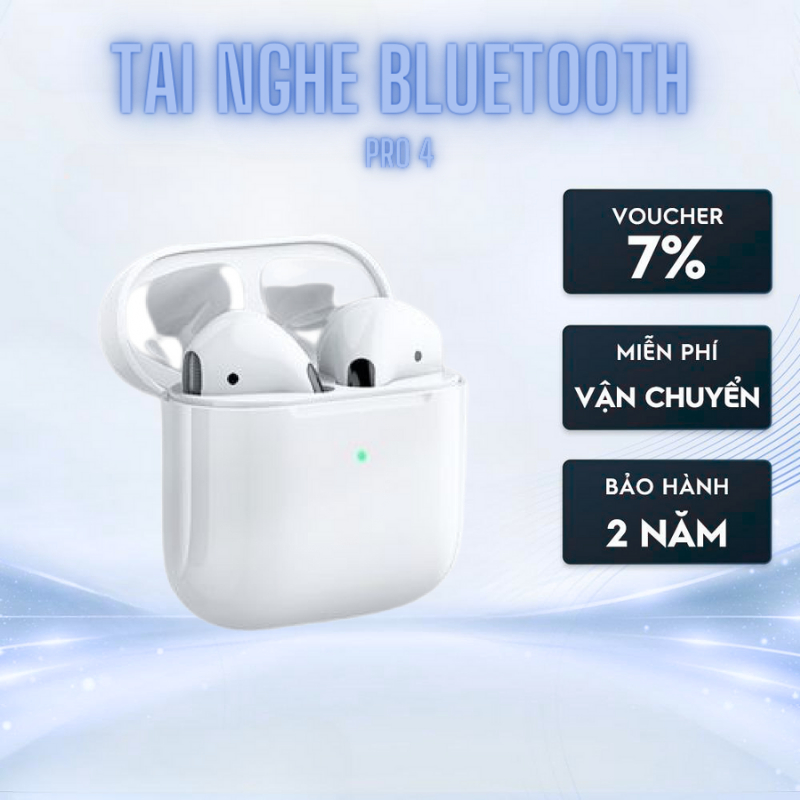 Tai Nghe Không Dây Bluetooth Pro4, Tai Nghe Bluetooth 5.0 Bản Quốc Tế Tương Thích Tất Cả Dòng ...