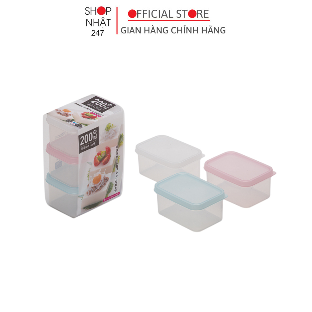 Set 3 hộp thực phẩm Million Pack Mini 200ml Nội địa Nhật Bản | Shopee ...