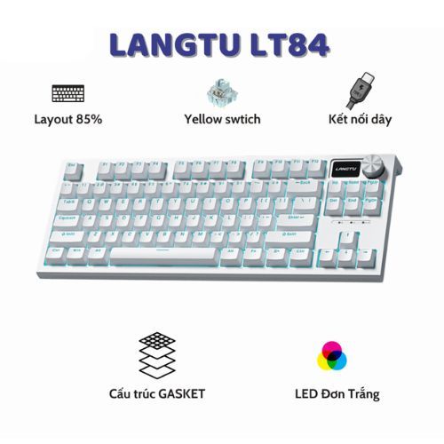 Bàn Phím Cơ Không dây Bluetooth LANGTU LT84 PRO - Màn Hình Led - Núm ...