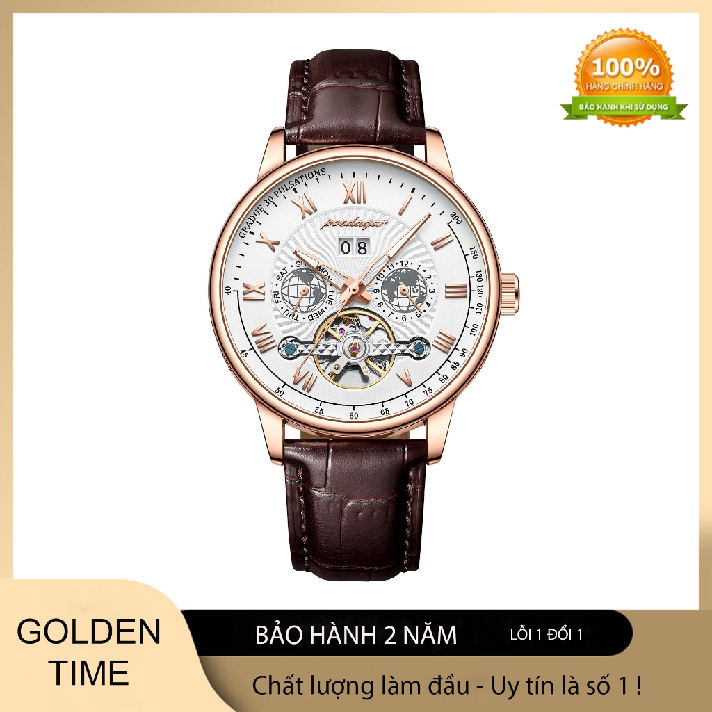 Đồng hồ cơ nam chính hãng POEDAGAR P1409 , Mặt Kính phủ Sapphire cường ...