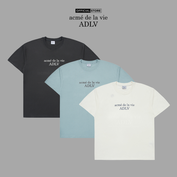 Áo Thun ADLV Circle Symbol Basic Logo Dáng oversized Màu Than chì/Kem ...