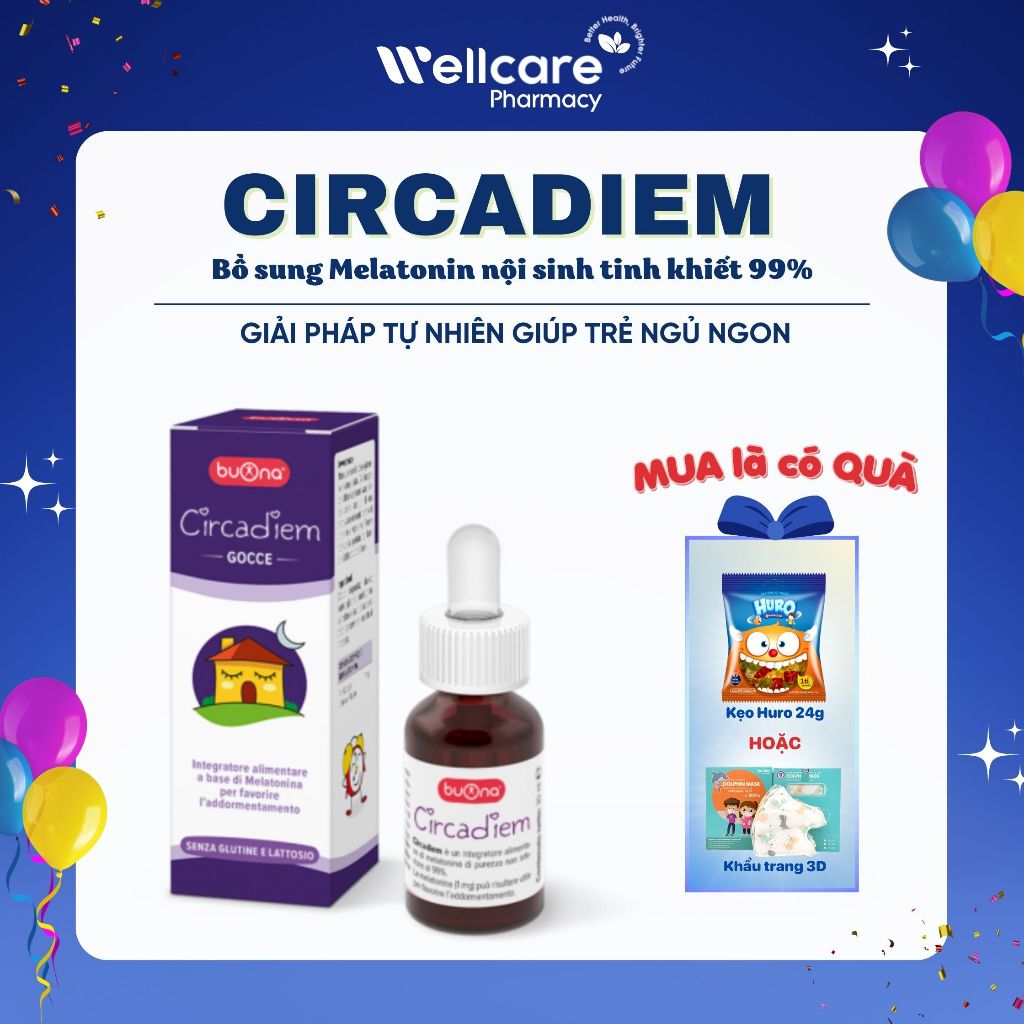 Buona Circadiem - Siro Melatonin tinh khiết 99%, hỗ trợ bé ngủ ngon ...