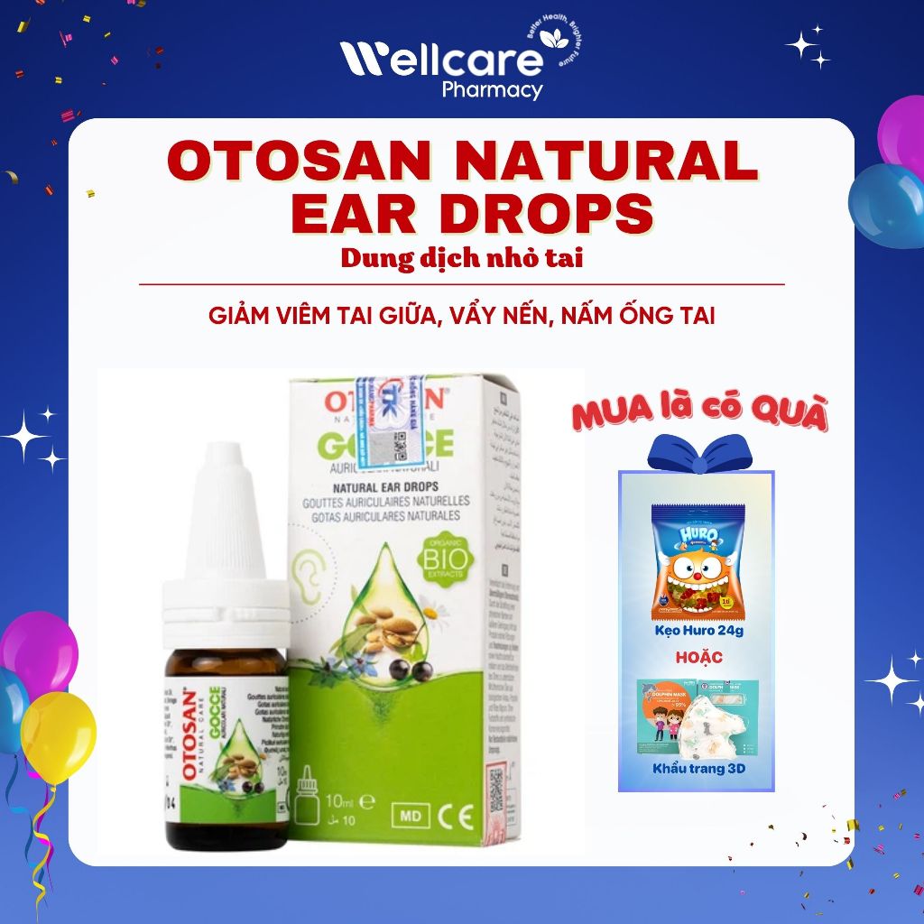 Otosan Natural Ear Drops dung dịch nhỏ tai lọ 10ml giảm viêm tai giữa ...