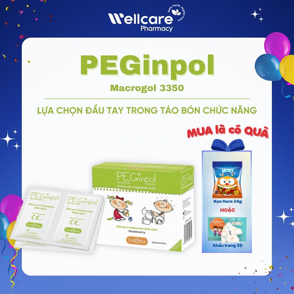 PEGinpol [Chính hãng] - Dạng 20 gói giúp giảm táo bón cho bé, bột nhuận ...
