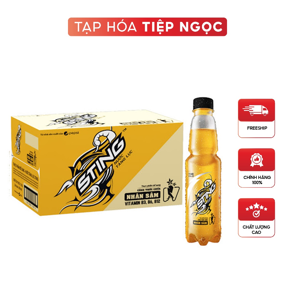 Thùng 24 Chai Nước Tăng Lực Sting Vàng (330ml/chai) | Shopee Việt Nam
