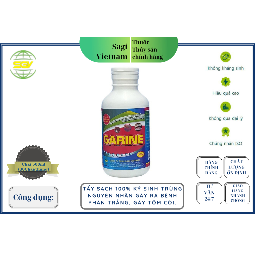 Garine thảo dược tẩy sạch 100% ký sinh trùng gây ra bệnh phân trắng ...