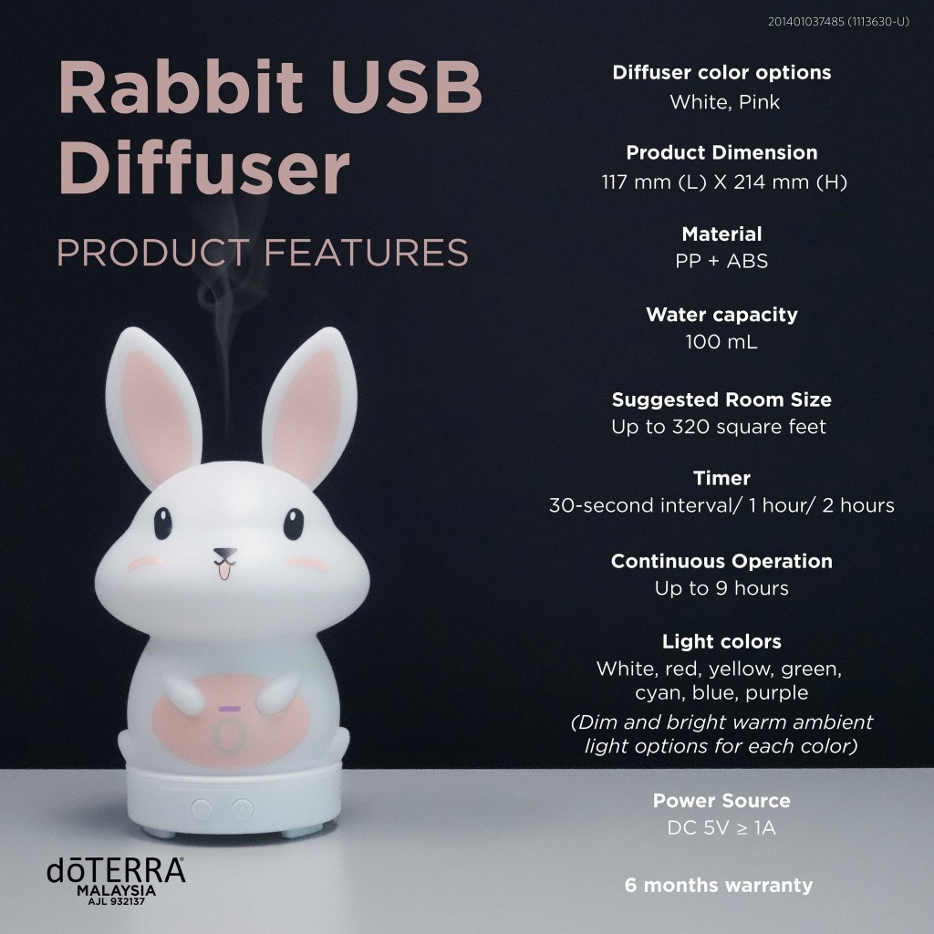 Máy khuếch tán Tinh Dầu doTERRA Con thỏ - Rabbit USB Diffusers | Shopee ...