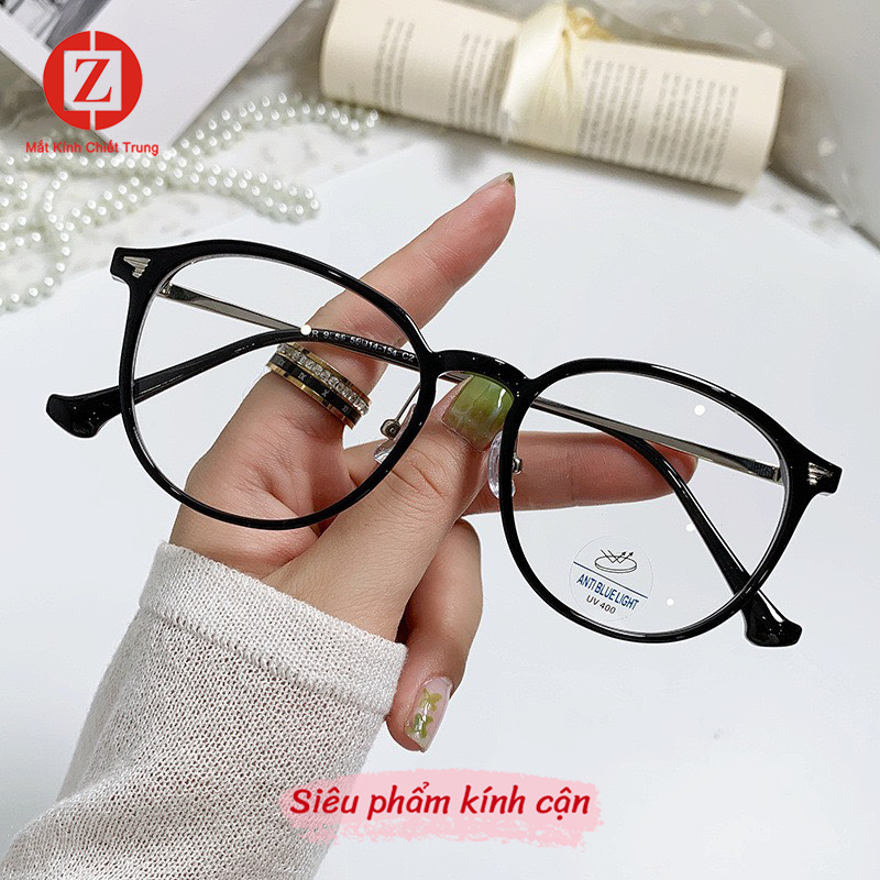 Kính cận thị form Tròn Đa giác, dáng đôi cánh xinh xinh phù hợp NỮ SINH ...