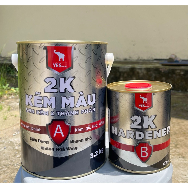 [Tặng Cọ, Nhiều Màu Sắc, Bộ 4KG] Sơn Kẽm 2 Thành Phần 2K Yes Cao Cấp [ Nhanh Khô, Bóng Cứng, Bền ...