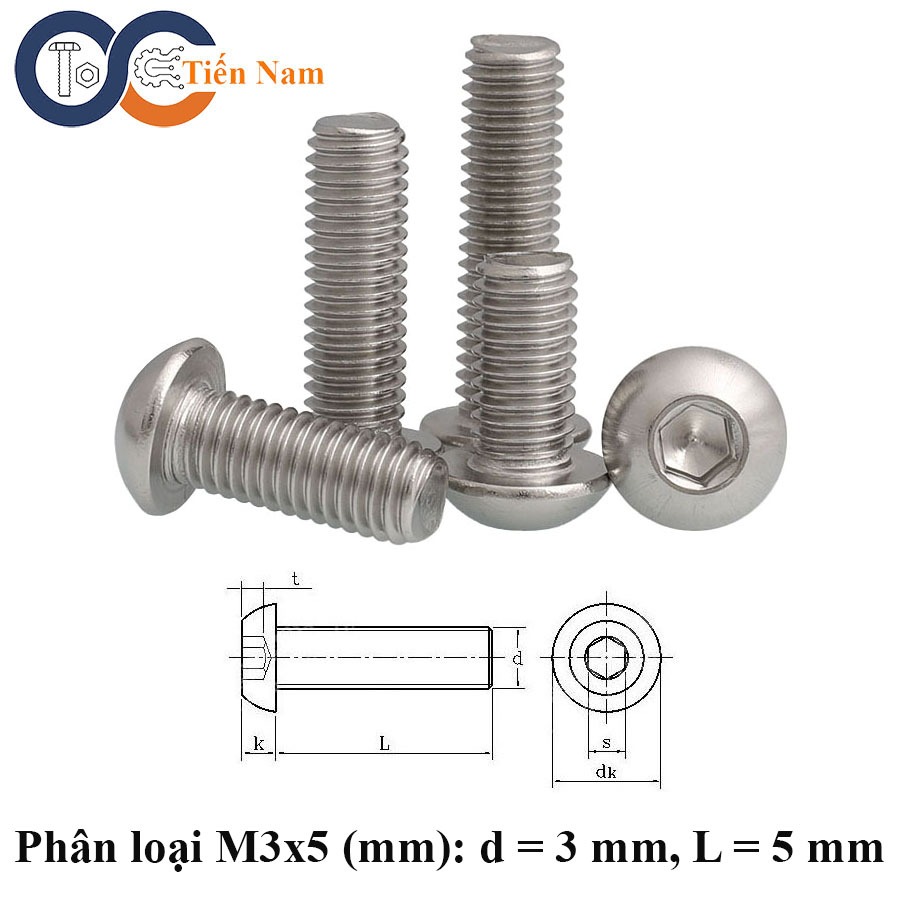 Bu lông lục giác chìm đầu dù - đầu nấm inox 304 M8 M10 | Shopee Việt Nam