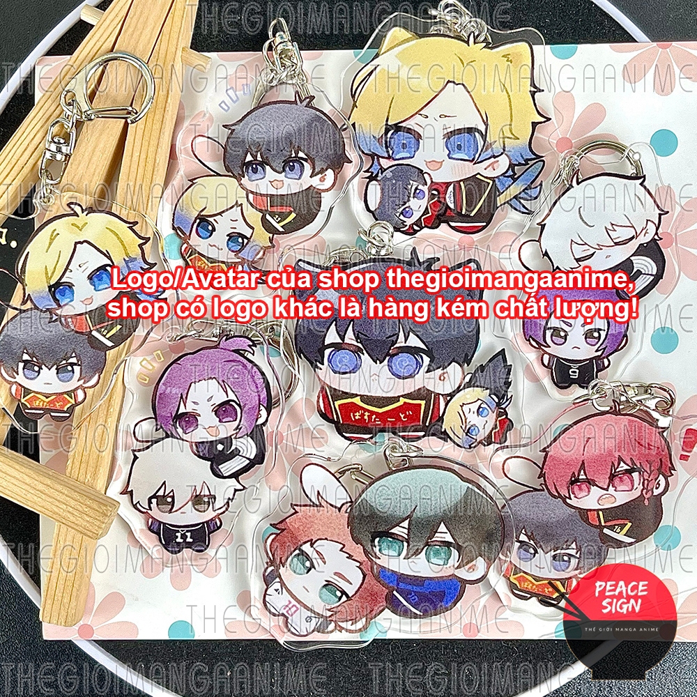 (Mua 1 tặng 1) Móc khóa mica BLUE LOCK ver ÔM ĐẦU hình in 2 mặt ...