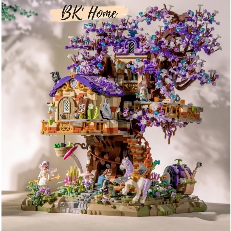 Mô hình lắp ráp hãng Loz Elf tree house- nhà yêu tinh trên cây 1065 ...