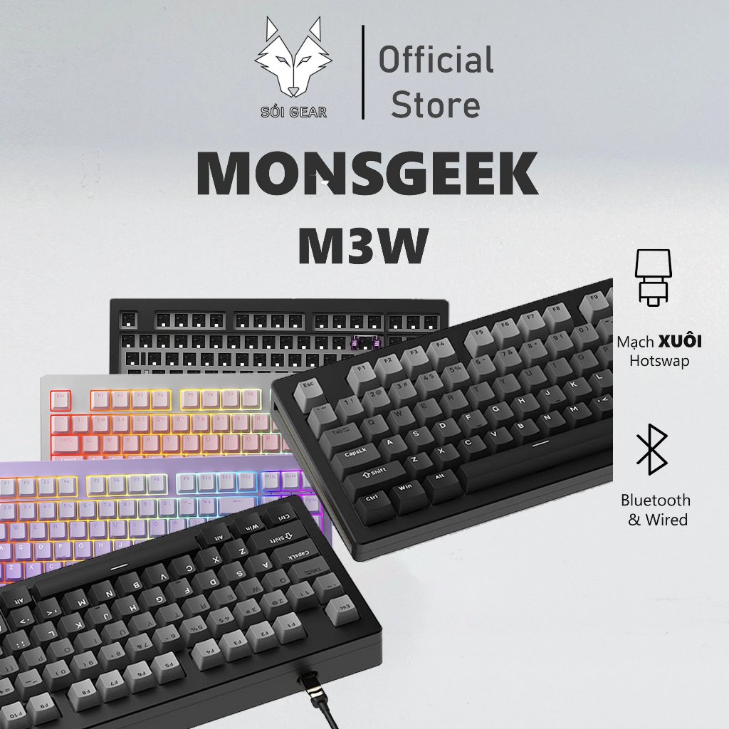 [HỎA TỐC HN - HCM] Monsgeek M3W | Case nhôm CNC | Led RGB | Không dây 3 ...