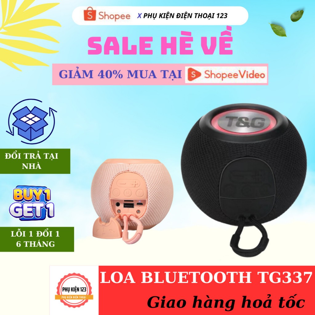 Loa nghe nhạc bluetooth mini chính hãng TG-337 tích hợp thẻ nhớ USB dùng cho vi tính máy tính ...