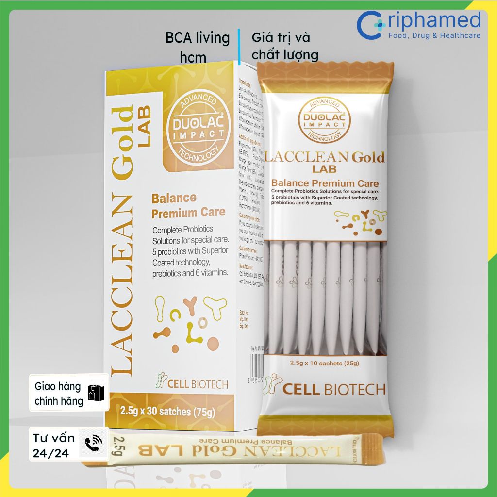 Men vi sinh lợi khuẩn Lacclean gold lab hàn quốc bổ sung 5 chủng lợi ...