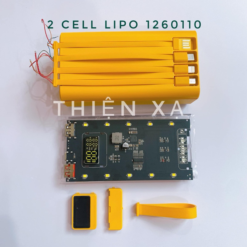 Box sạc dự phòng sử dụng 2 cell lipo 1260110 sạc nhanh PD 20w có tích ...