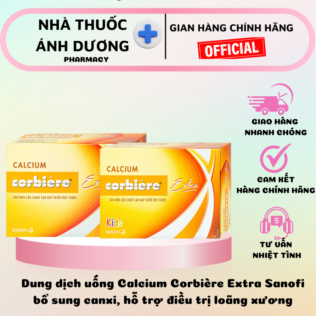 Dung dịch Calcium Corbiere Extra Sanofi bổ sung canxi | Shopee Việt Nam