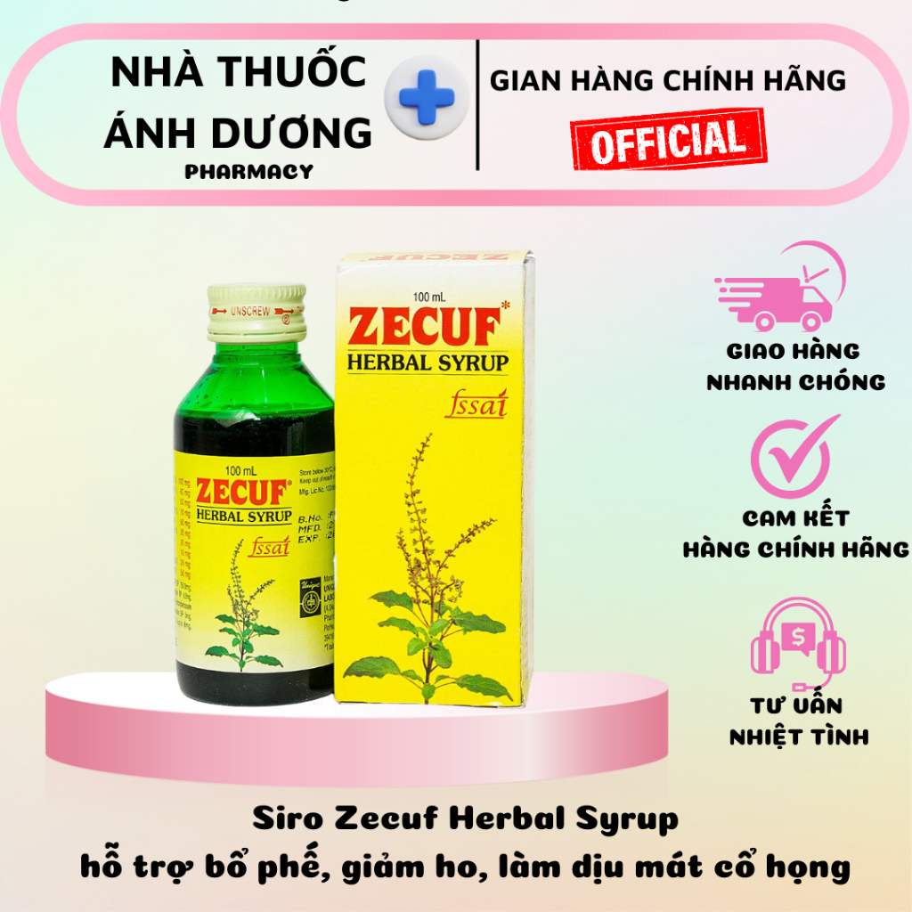 [Chính hãng] Siro Zecuf Herbal Syrup (100ml) - Hỗ trợ giúp bổ phế, giảm ...