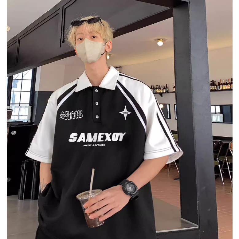Áo phông polo nam nữ in chữ SAMEXOY phong cách hàn quốc | Shopee Việt Nam