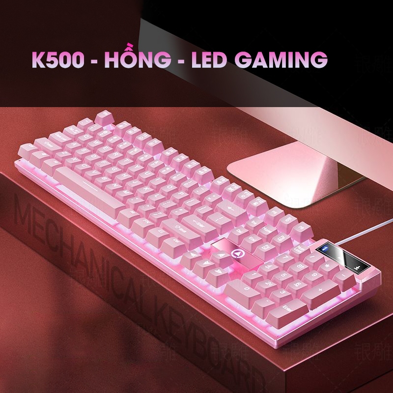 Bàn phím máy tính gaming SIDOTECH K600 có dây full size phím giả cơ nút tròn LED RGB phù hợp dân ...