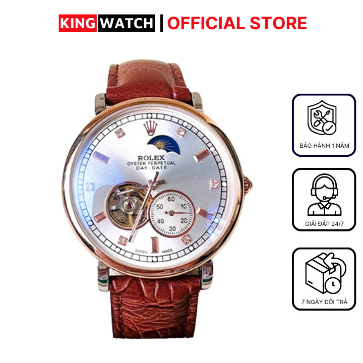 Đồng Hồ Nam Cơ Tự Động Automatic Rolex Dây Da Máy Nhật Lộ Cơ Chống Nước ...