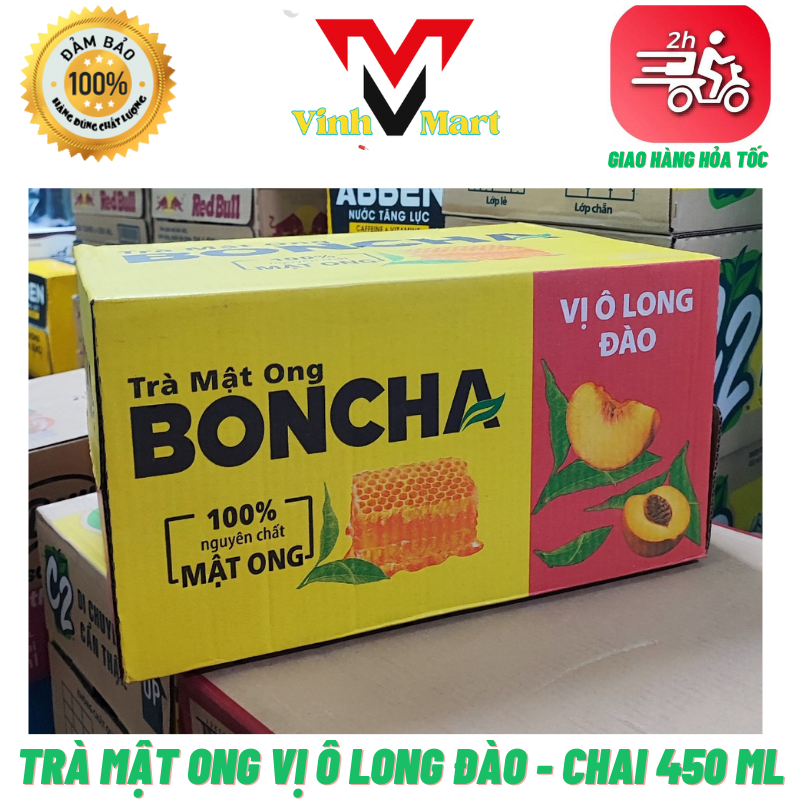 Boncha Vị Ô long Đào Thùng 24 Chai 450 Ml | Shopee Việt Nam