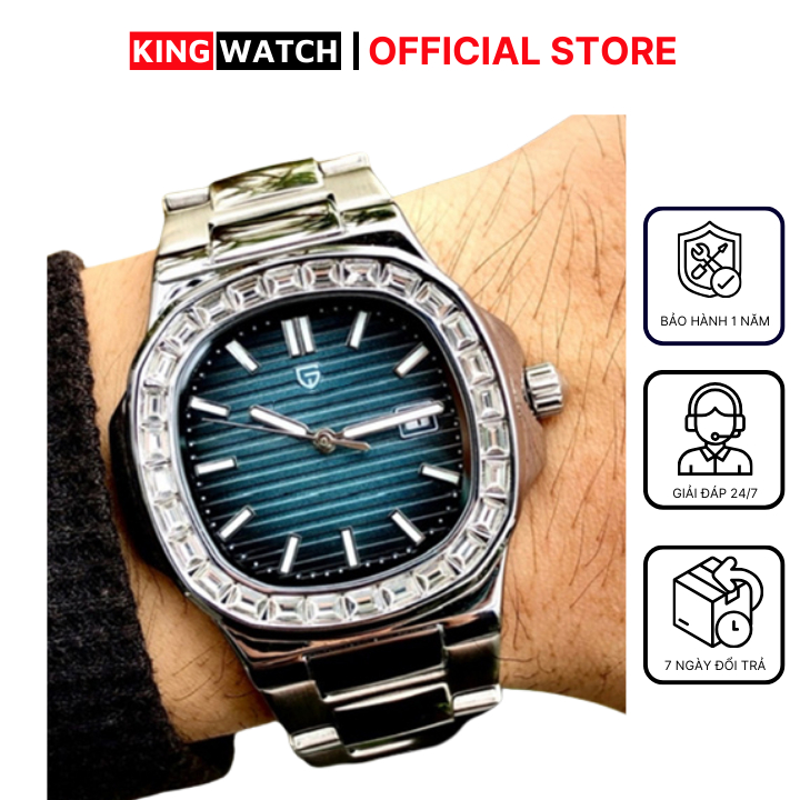 [Chính hãng] Đồng Hồ Nam Mặt Vuông cổ điển Pagini, kim dạ quang, lịch ...