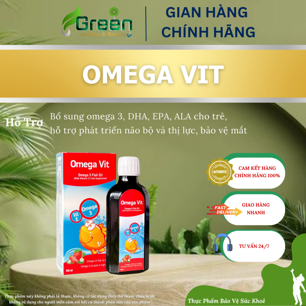 [TPBVSK] OMEGA VIT – Bổ Sung DHA, EPA, ALA (Lọ 100ml) | Shopee Việt Nam