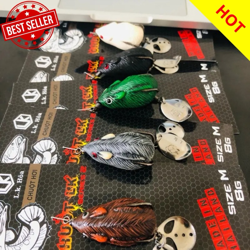 Mồi Câu Lure Nhái Hơi Chuột LK Hoà Chính Hãng Bản Mini 7g, Bản Mập 8g, Bản Lửng 12g, 2 Thìa ...