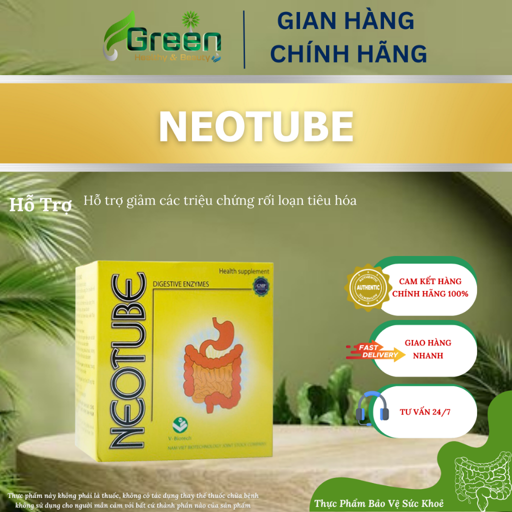 NEOTUBE - Hỗ Trợ Giảm Các Triệu Chứng Rối Loạn Tiêu Hóa (Hộp 20 ống x ...