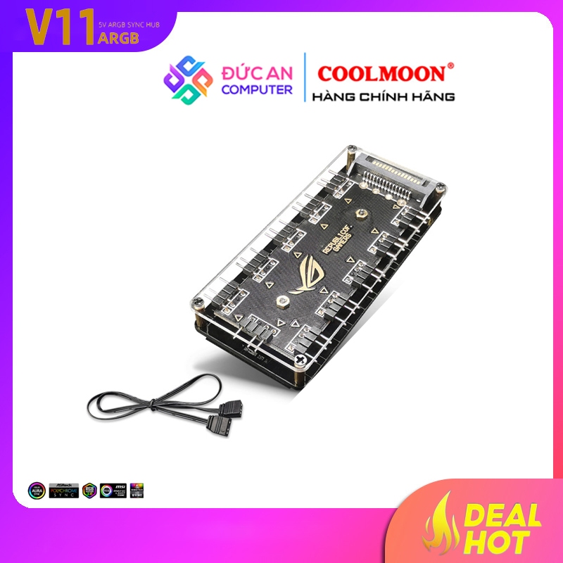 Dock Coolmoon ARGB 3 Pin 5v 11 Cổng - Đồng Bộ Main Board | Shopee Việt Nam