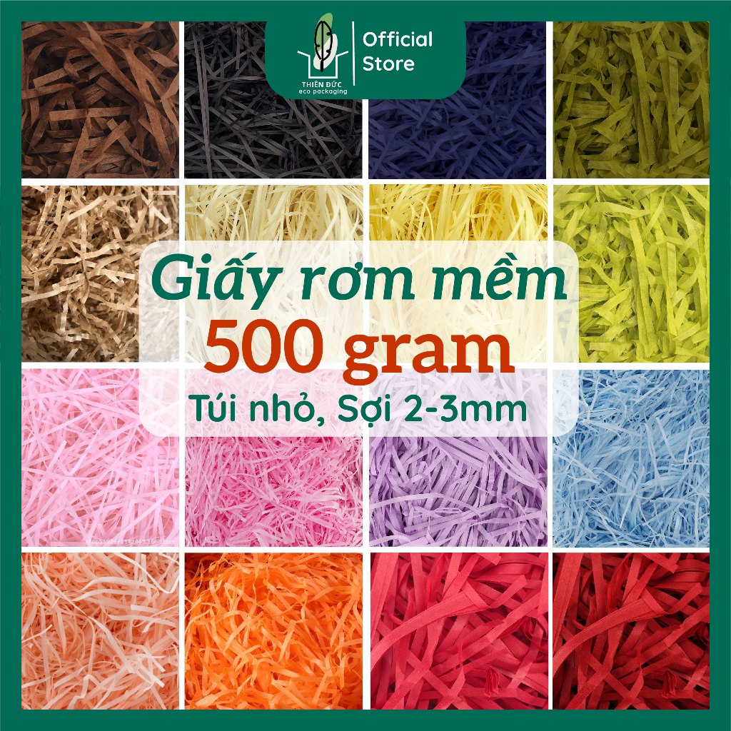 Giấy rơm lụa mềm 500gram sợi giấy vụn từ giấy mỏng nhẹ lót hộp quà tặng ...