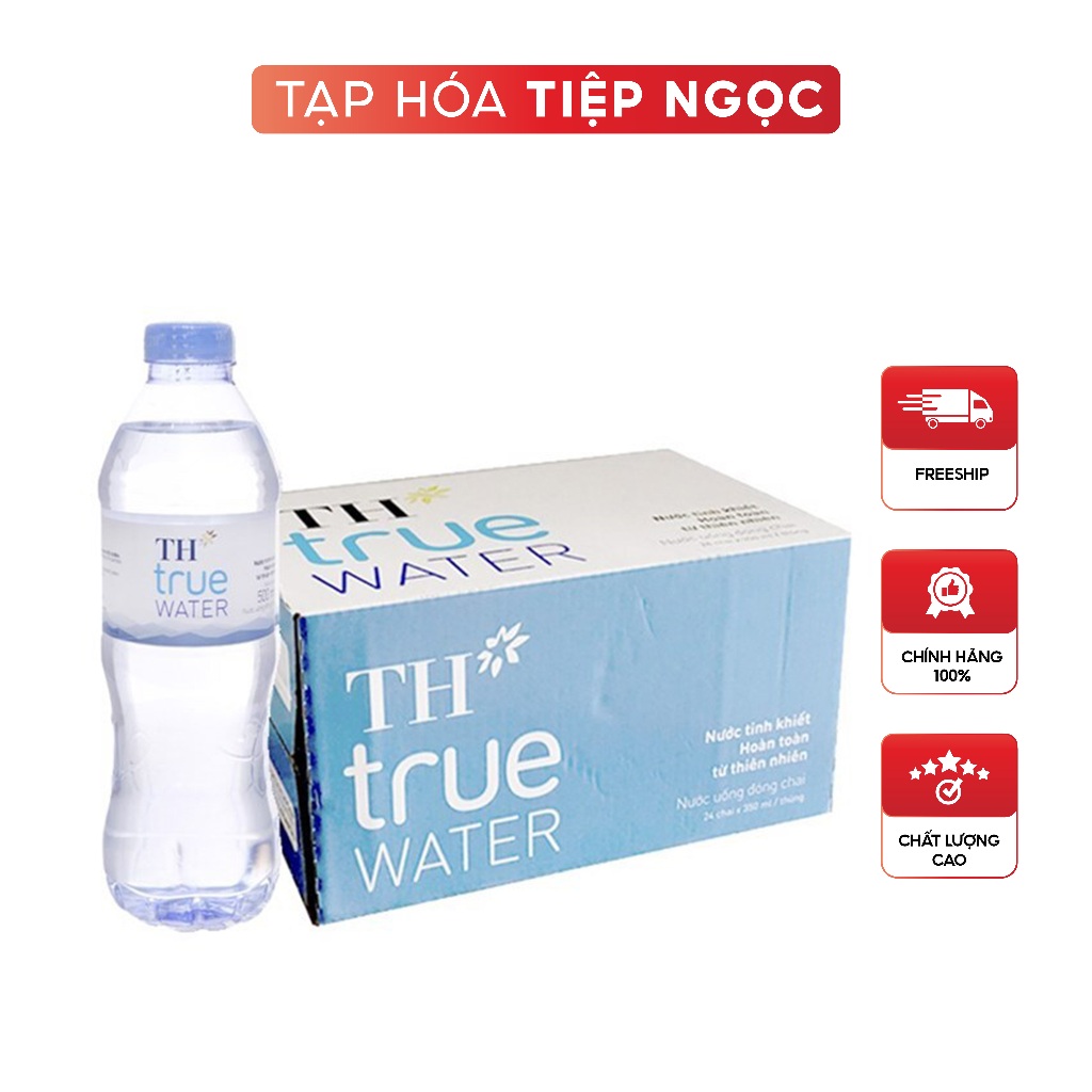 Nước TH true Water Thùng 24 chai 350ml/500ml | Shopee Việt Nam